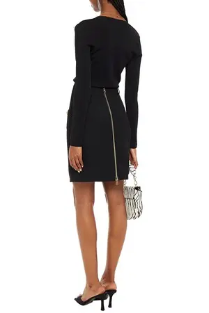 Balmain Button-embellished Wool-twill Mini Skirt - Black