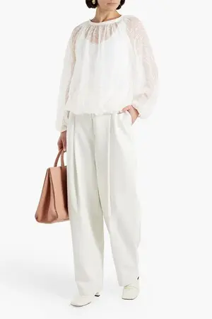Brunello Cucinelli Sequin-embellished Silk-chiffon Blouse