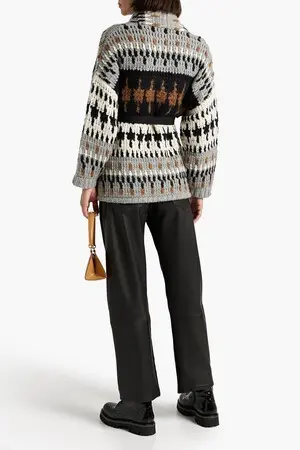 Brunello Cucinelli Embellished Cashmereblend Jacquard Cardigan