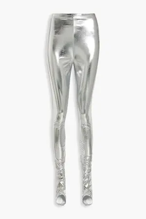 Balmain Metallic Vinyl Stirrup Leggings