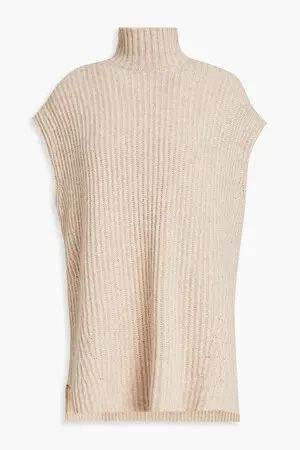 GANNI Ribbed Recycled Wool-blend Turtleneck Vest