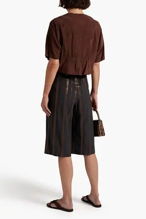 Brunello Cucinelli Sequin-embellished Wool-blend Culottes