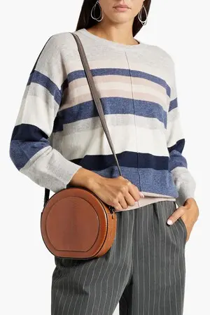 Brunello Cucinelli Beadembellished Snakeeffect Leather Shoulder Bag