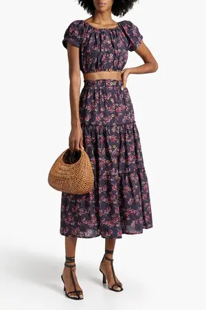 Eberjey Harper Cropped Printed Top