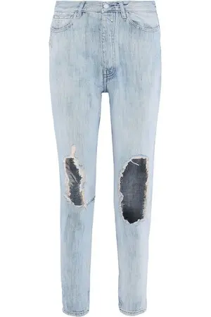 IRO PARIS Barbara Distressed High-rise Straight-leg Jeans