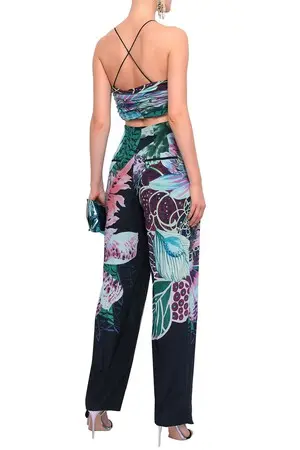 Roberto Cavalli Printed Silk Crepe De Chine Jumpsuit