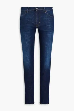 Acne Studios Skinnyfit Faded Whiskered Denim Jeans - Dark Denim