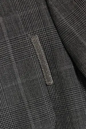 Brunello Cucinelli Prince Of Wales Checked Wool Blazer With Bead Embellishments - Anthracite