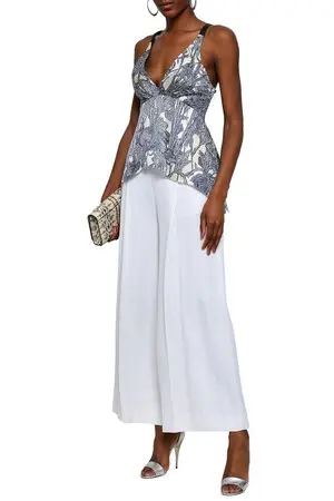 Roberto Cavalli Printed Silksatin Twill Top