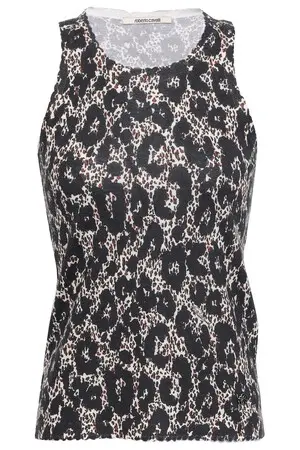 Roberto Cavalli Leopard-print Knitted Tank