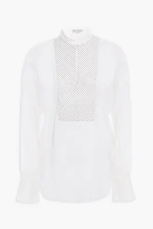 Brunello Cucinelli Beadembellished Silkblend Shirt