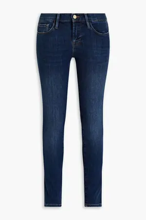 FRAME Le Skinny De Jeanne Mid-rise Jeans - Dark Denim