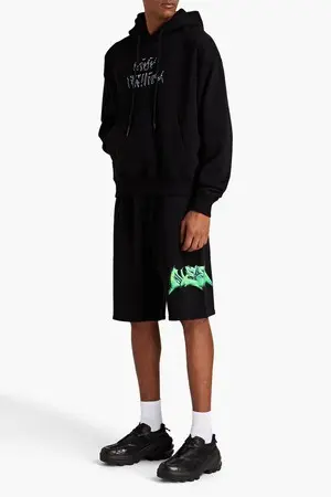 Off-White Printed Cotton-fleece Shorts
