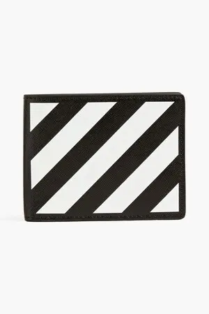 Off-White Striped Texturedleather Wallet - Black