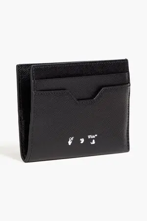 Off-White Striped Texturedleather Cardholder