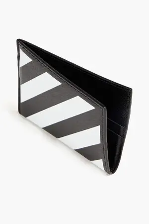 Off-White Striped Texturedleather Cardholder