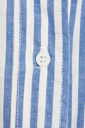 Stateside Striped Cotton Poplin Shirt With Twist Front