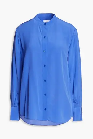 Equipment Leonee Silk Crepe De Chine Shirt Blue