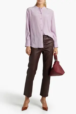 Equipment Leonee Silk Crepe De Chine Shirt - Lavender