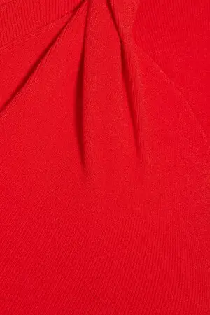 Helmut Lang Asymmetric Twisted Ribbed Knit Dress