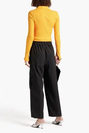Helmut Lang Cropped Ribbed Cottonjersey Top