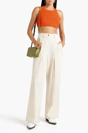 Helmut Lang Cropped Openback Cottonblend Top
