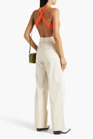 Helmut Lang Cropped Openback Cottonblend Top