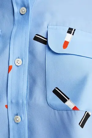 Equipment Slim Signature Printed Washed Silk Shirt