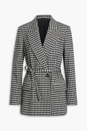 Brunello Cucinelli Gingham Wool And Cotton-blend Double-breasted Blazer