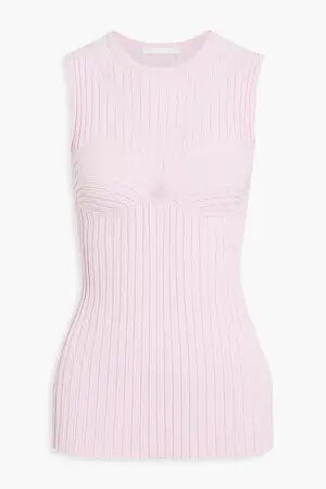 Helmut Lang Cutout Ribbed Jersey Top