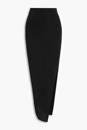 Helmut Lang Asymmetric Stretchjersey Maxi Skirt - Black