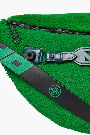 Off-White Appliquéd Leathertrimmed Shearling Belt Bag