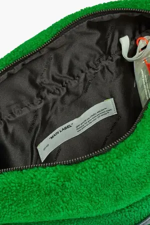 Off-White Appliquéd Leathertrimmed Shearling Belt Bag