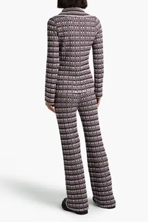 Cordova Chalet Checked Ribbed Merino Wool Flared Pants