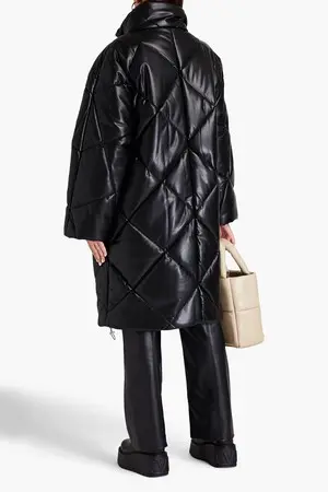 STAND STUDIO Anissa Quilted Faux Leather Down Coat