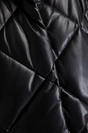 STAND STUDIO Anissa Quilted Faux Leather Down Coat