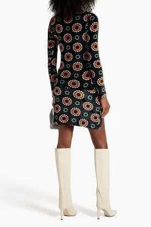 Rabanne Printed Velour Mini Skirt