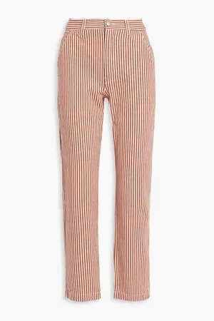ALEX MILL Striped High Rise Straight Leg Jeans