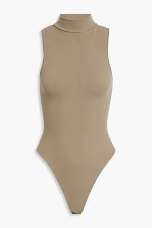 Good American Ribbed Jersey Bodysuit - Beige