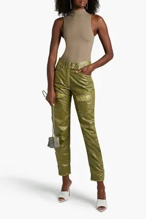 Good American Ribbed Jersey Bodysuit - Beige
