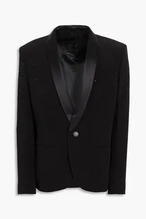 Balmain Crystalembellished Satintrimmed Crepe Tuxedo Jacket