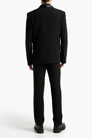 Balmain Crystalembellished Satintrimmed Crepe Tuxedo Jacket