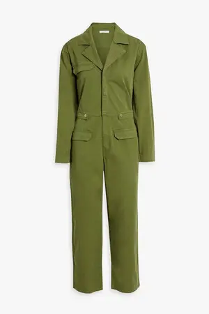 Good American Organic Cotton-blend Twill Jumpsuit - Leaf Green