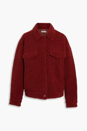 Good American Oversized Teddy Fleece Jacket - Brick