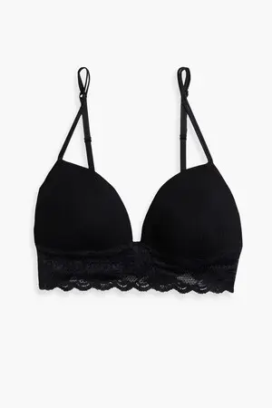 Cosabella Never Say Never Softie Lacetrimmed Stretchmesh Softcup Bra - Black