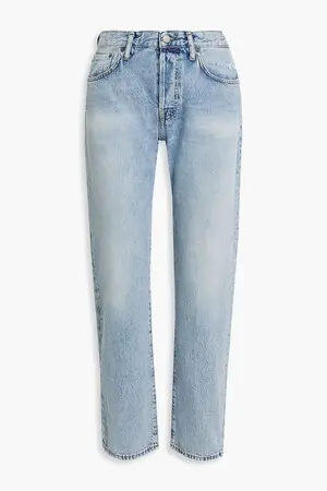 Acne Studios Faded Midrise Straightleg Jeans - Light Denim