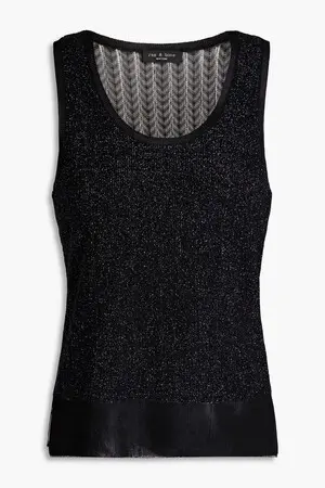 Rag & Bone Rower Metallic Crochetknit Tank