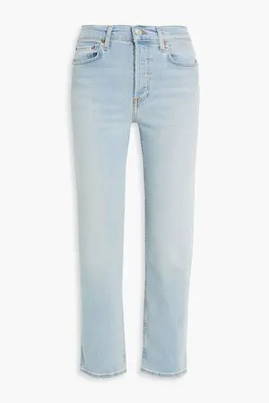 RE/DONE RE/DONE 70s Faded Midrise Straight Leg Jeans - Light Denim