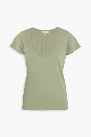 Rag & Bone U Neck Slub Organic Pima Cottonjersey Tshirt - Sage Green