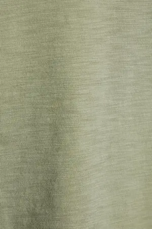 Rag & Bone Slub Organic Pima Cotton Jersey U-neck T-shirt - Sage Green